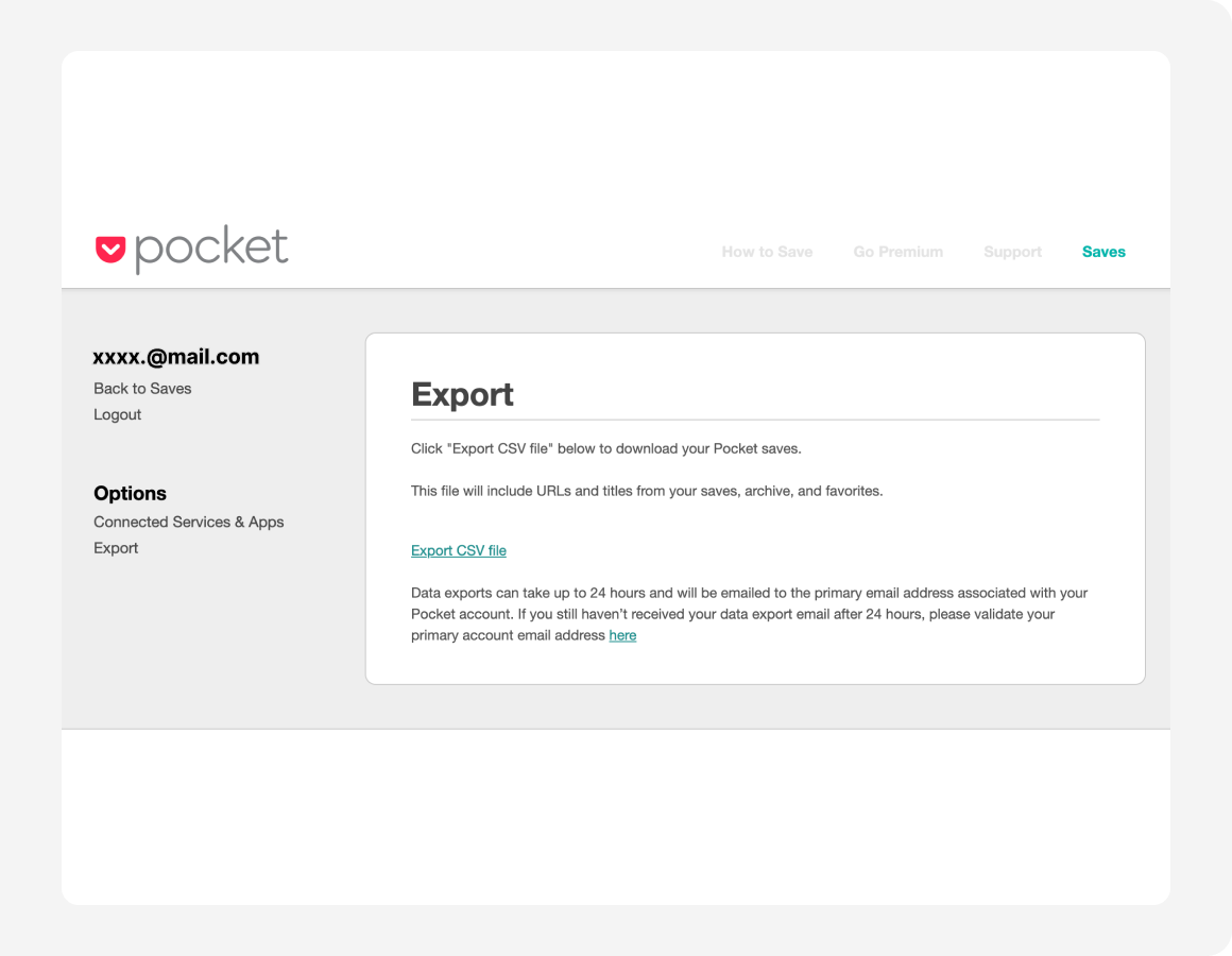 如何匯出您的 Pocket 儲存並導入到 MaxAI